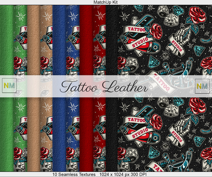 Second Life Marketplace - Tattoo Leather Matchup Kit 10 Seamless ...