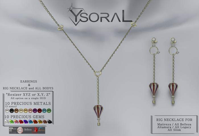 Second Life Marketplace - ~~ Ysoral ~~.:Luxe Set Necklace & Earrings ...