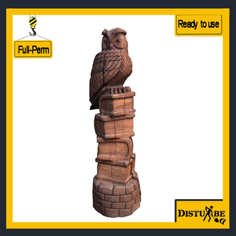 Second Life Marketplace - ::Disturbed:: Wise Owl on Books Wooden Statue ...