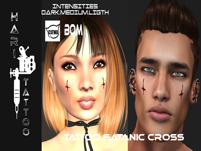 Second Life Marketplace - HARI TATTOO SATANIC CROSS CATWA BOM