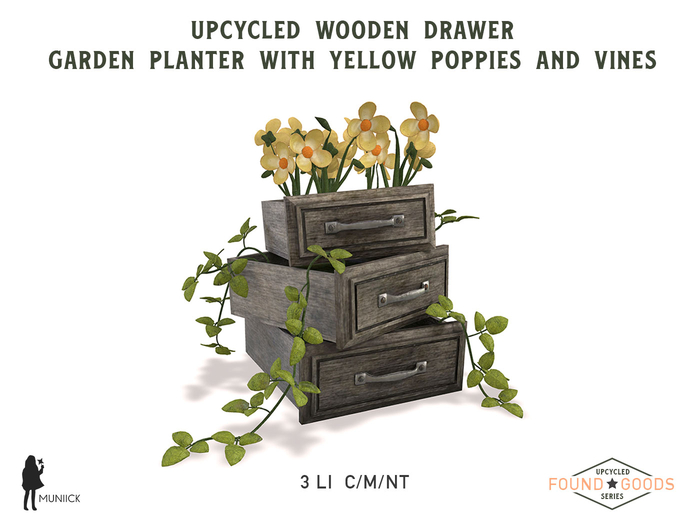 Second Life Marketplace - Muniick- Upcycled Wooden Drawer Planter w ...
