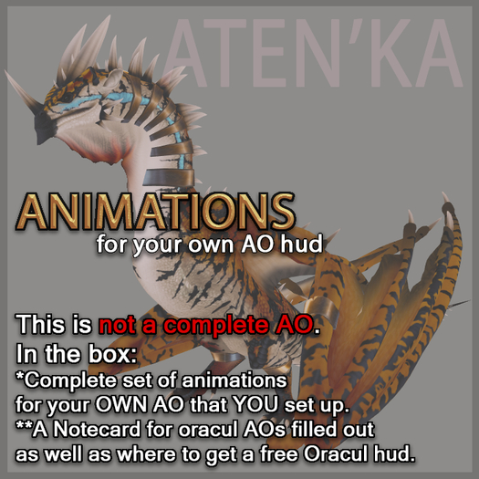 Second Life Marketplace - Aten'Ka - DK Wyvern Anims reg AO for 25% Size