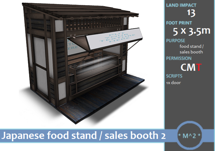 Second Life Marketplace - * M^2 * Japanese food stand 2 (BOXED/MESH ...