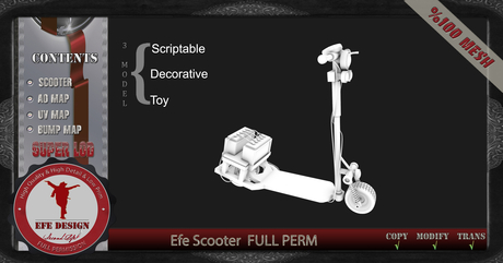 Second Life Marketplace - Efe Scooter Full Permission Efe Design
