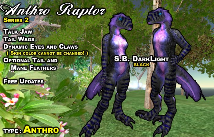 Second Life Marketplace - Anthro Raptor AV S.B.DarkGlow