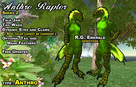 Second Life Marketplace - Anthro Raptor AV 12 Varients