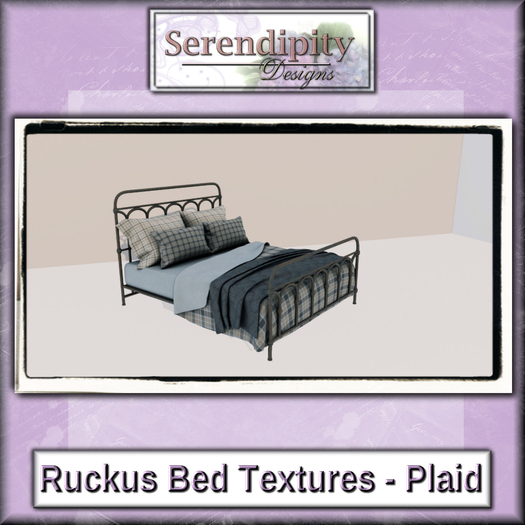 Second Life Marketplace - Serendipity Textures - Plaid for Ruckus Bed (ADD)
