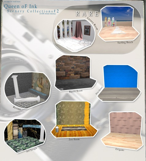Second Life Marketplace - *Queen oF Ink - Scenery #2_ Origami (don't wear)