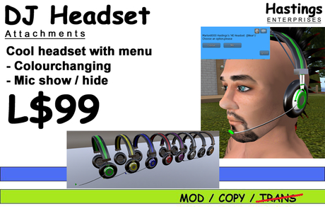 Second Life Marketplace - HE DJ Headset