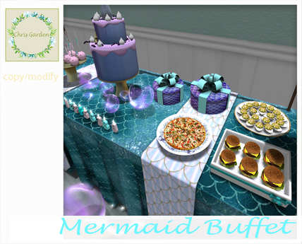 Second Life Marketplace - Mermaid Birthday buffet with menu