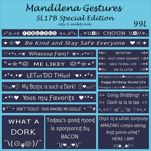 Second Life Marketplace - :: MG :: Mandilena Gestures Pack : SL17B ...