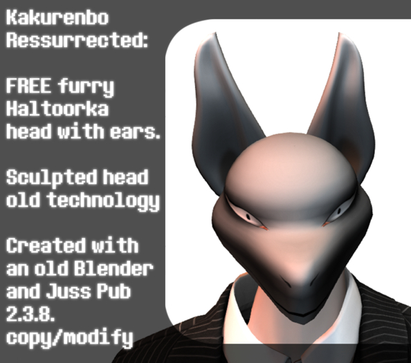 Second Life Marketplace - Kakurenbo: Haltoorka furry head (sculpted)