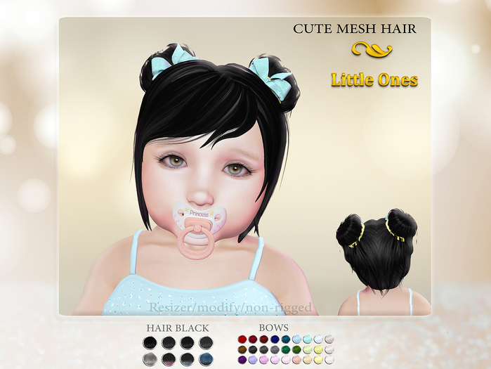 Second Life Marketplace - ~LO~ Cute Mesh Hair {Black}