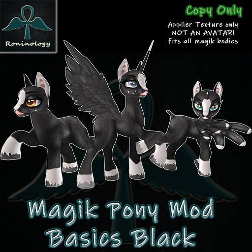 Second Life Marketplace - Roninology - NB Magik Pony Mod Basics Black ...