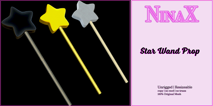 Second Life Marketplace - NinaX: Star Wand Prop - FATPACK
