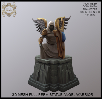 Second Life Marketplace - GD MESH FULL PERM STATUE ANGEL WARRIOR
