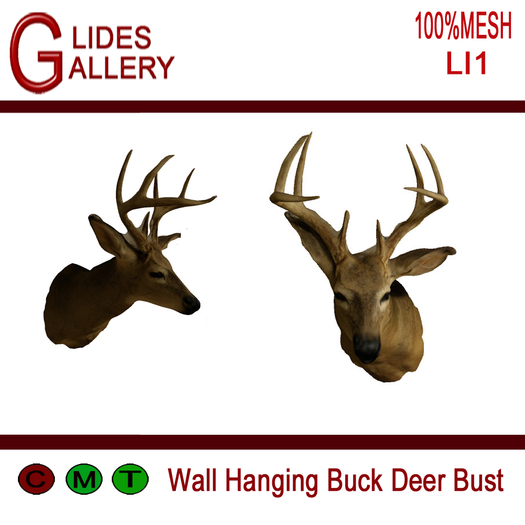Second Life Marketplace - Wall Hanging Buck Deer Bust