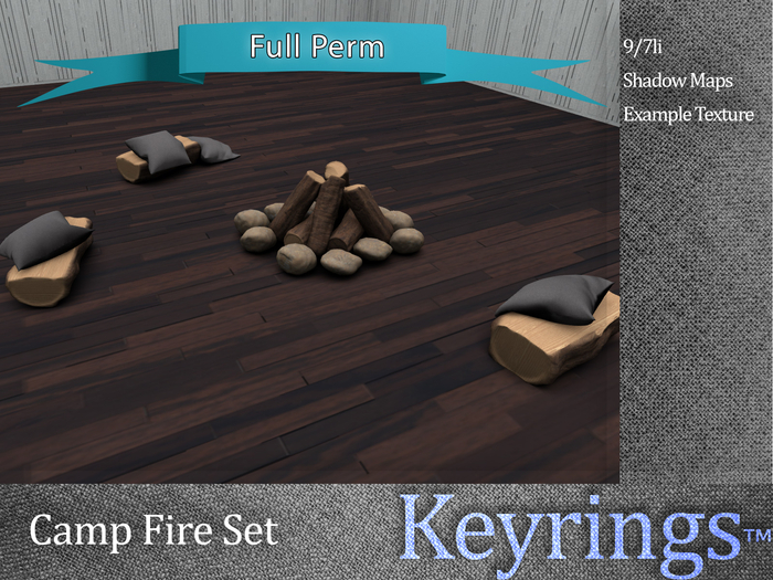 Second Life Marketplace - Keyrings - Full Perm Camp Fire Set