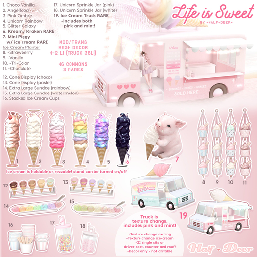 Second Life Marketplace - +Half-Deer+ Life is Sweet - Ice Cream ...