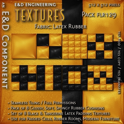 Second Life Marketplace - [FLR129] 8 Soft, Spongy Orange Latex Textures ...