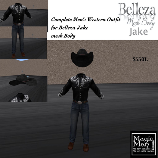 Second Life Marketplace - Belleza Jake complete Western outfit-Box