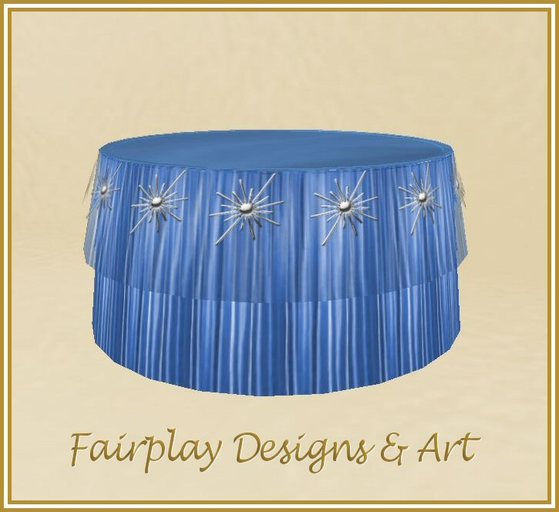 Second Life Marketplace - ~Blue/Silver Themed Party Table! COPYABLE