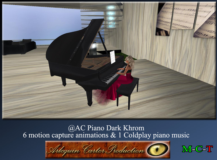 Second Life Marketplace - @AC Piano Dark Khrom Mesh