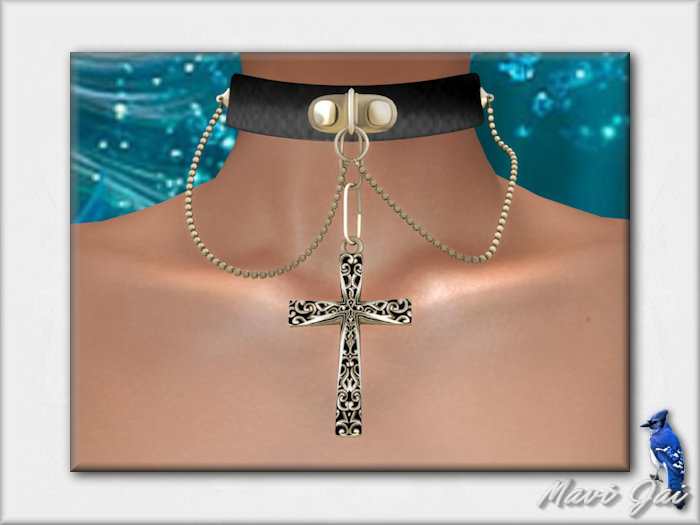 Second Life Marketplace - .: Mavi Jai :. Cross Collar (Gold)