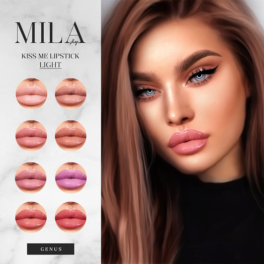 Second Life Marketplace - . MILA . Kiss Me Lipstick LIGHT (Genus)