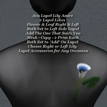 Second Life Marketplace - Ava Lapel Lily Left & Right Azure