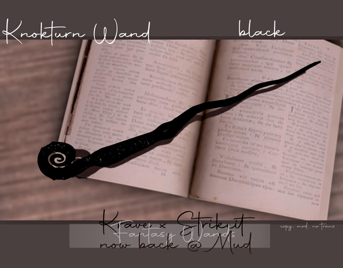 Second Life Marketplace - [KRAVE x Strike it] Fantasy Wands Nokturn Black