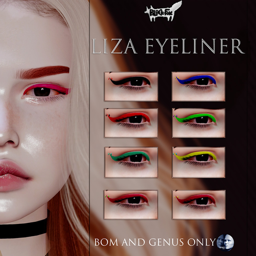 Second Life Marketplace - Black Fox - Liza eyeliner (GENUS&BOM)