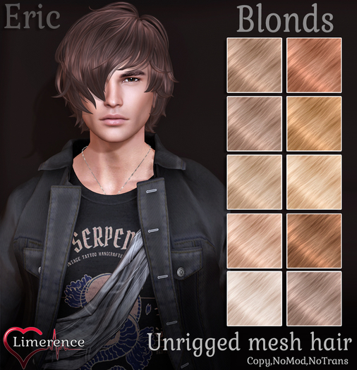 Second Life Marketplace - {Limerence} Eric hair-Blonds
