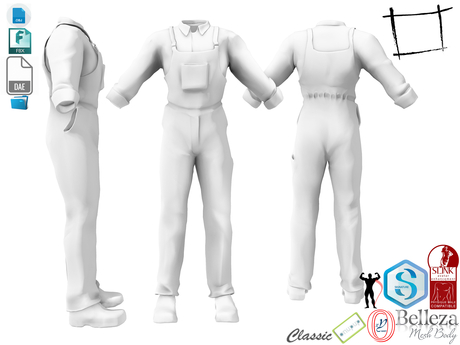 Second Life Marketplace - Dae Obj FBX Janitor Mechanic Plummer Cleaner ...