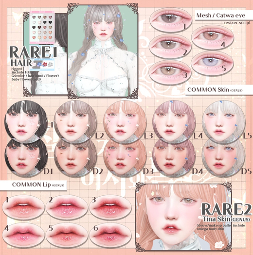 Second Life Marketplace - 700_dalgona/ Hello Spring gacha skin 01 (deep ...