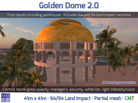 Second Life Marketplace - GOLDEN DOME 2: Spacious multi-level dome with ...