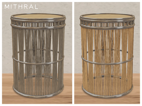 Second Life Marketplace - Mithral * Metal + Wood Plant Stand (Silver/Light)