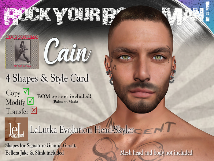 Second Life Marketplace - Rock Your Body, Man! -CAIN Shape (For Lelutka ...