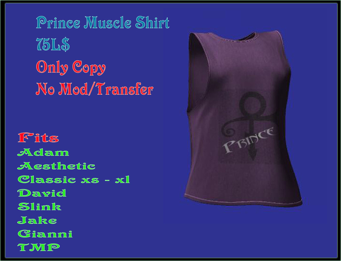 Second Life Marketplace - [SK] Prince Muscle Shirt Boxed
