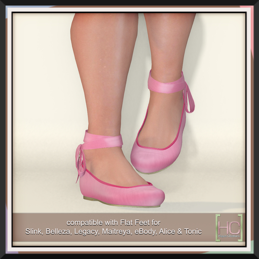 Second Life Marketplace - [HC] Lianna Pink Ballet Flats for Slink ...