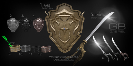 Second Life Marketplace - 9.::GB:: Warrior's Sword Arm Bangle Set / Gold