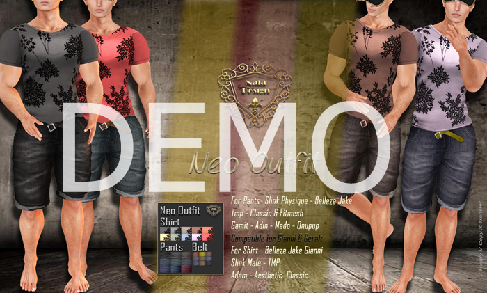 Second Life Marketplace - DEMO - ND - Neo Male Outfit - For All Mesh Bodies