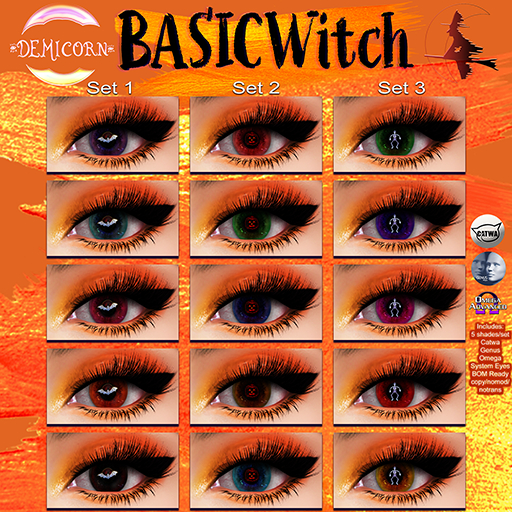 Second Life Marketplace - {Demicorn} Basic Witch Eyes - Fatpack