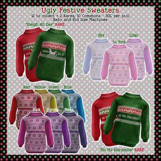 Second Life Marketplace - .gypsy heart. Ugly Festive Sweaters {K} - Purple