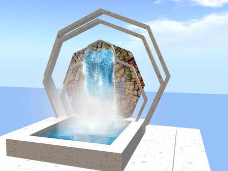 Second Life Marketplace - Futuristic Fountain - Waterfall (Mesh)