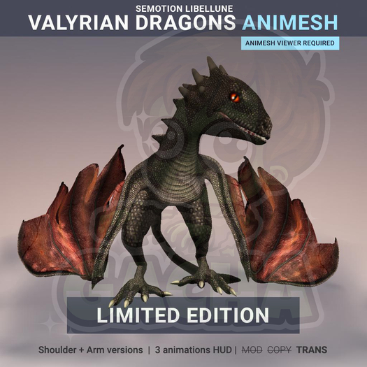 Second Life Marketplace - SEmotion Libellune Valyrian Dragons LIMITED