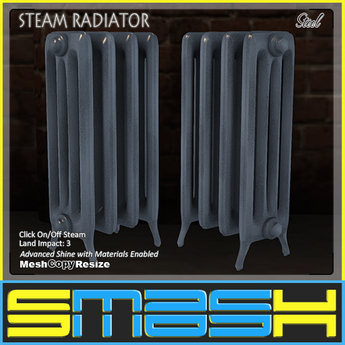 Second Life Marketplace - SMASH - Steam Radiator (Steel)