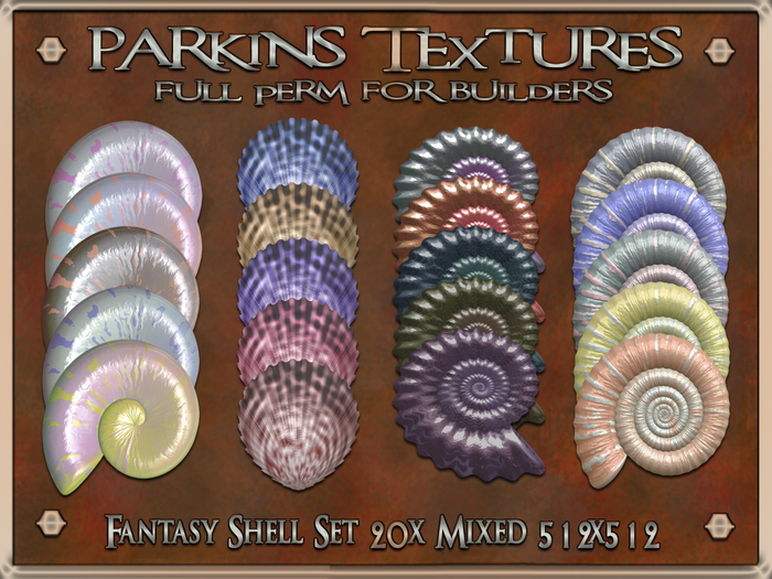 Second Life Marketplace - Parkins Textures - Fantasy Shell Set - 20x ...
