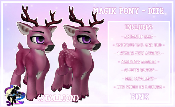 Second Life Marketplace - Magik Pony - Pink Deer (Stallion)