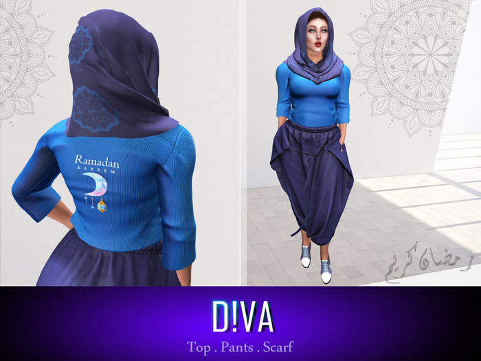 Second Life Marketplace - Modern Islamic Outfit blue - Maitreya(Lara ...